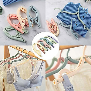 RZJZGZ 12Pcs Travel Hangers Folding Hangers Portable Clothes Hangers Foldable, Non-Slip, Lightweight for Home and Travel