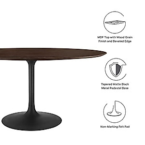 Modway Lippa Dining Table, 60 x 35.5 x 28.5, Brown