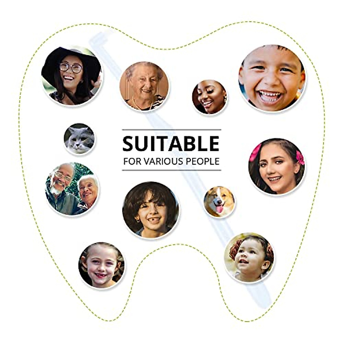 6 Pieces Tuft Toothbrush Tufted Brush End-Tuft Tapered Trim Toothbrush Soft Trim Toothbrush Single Compact Interdental Interspace Brush for Detail Cleaning