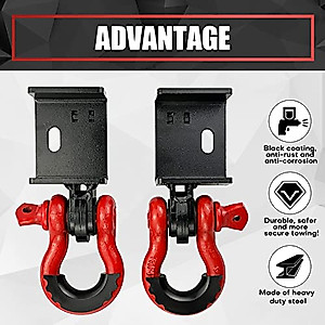 VIAGL Front Demon Tow Hook Bracket with 3/4" Shackle Fit for Toyota Tacoma 2009-2023