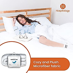 HOSPITOLOGY PRODUCTS Hypoallergenic Mattress Cover- Overstuffed - Deep Pocket - Goose Down Alternative Pillow Top Mattress Topper Twin - 39" W x 75" L