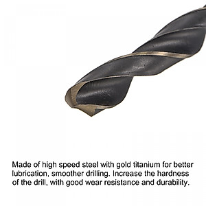 uxcell 2 Pcs High Speed Steel Hex Shank Twist Drill Bit, 9mm Drilling Dia with 1/4 Inch Hex Shank 125mm Length