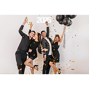 Large 2025 Sign Gradutaion Decorations 2025 Senior Photo Booth Props Grad Centerpieces for Table Decor, Number 2025 Letter Sign for Grad Party Supplies 2025 New Year Wedding Decor - White 15.6"