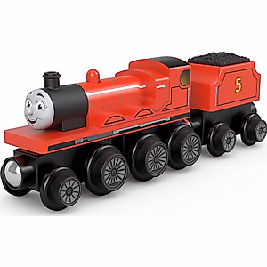 Thomas & Friends Wooden Railway Toy Train James Push-Along Wood Engine & Coal Car for Toddlers & Preschool Kids Ages 2+ Years (Amazon Exclusive)