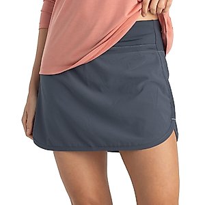 Free Fly Women's Lined Breeze Skort - Lightweight, Breathable Sun Protection UPF 50+ Casual Skort with Bamboo Viscose Liner - Blue Dusk II, Small