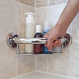 HealthCraft Products - Plus Series Grab Bar - Corner Shelf - Polished Chrome