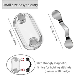 Magnetic Eyeglass Holder, 4 Pack Magnet Pin, Pins for Clothes Shirt,Magnet Badge Holder (silvery+black)