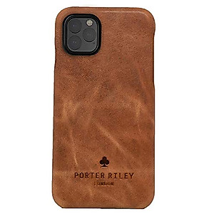 Porter Riley - Leather Case for iPhone 11 Pro (5.8"). Premium Genuine Leather Slimline Back Case (Tan)