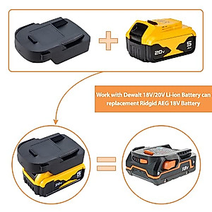Adapter Converter for Dewalt 20V DCB205 DCB206 Li-ion Battery to Ridgid AEG 18V Hyper li-ion Power Tool Battery