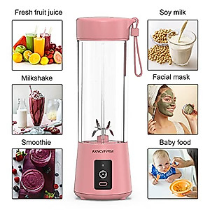 Portable Blender Juicer, 4000mAh Personal High Speed Smoothie Blender USB Rechargeable Fruit Mixing Machine for Protein Shakes and Smoothies, Baby Food
