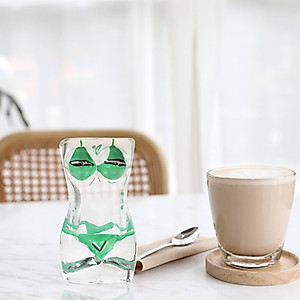 BESTOYARD Beer Glass Lady Whiskey Glasses Wine Shot Creative Body Shape Glass Cup for Home Party Bar Random Color