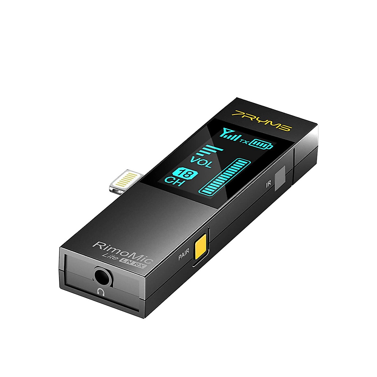 7RYMS RimoMic Lite LN Mini Wireless Microphone, Lavalier Microphone for iPhone Vlogging, Phone Gimbal Video Recording, Phone Interview- Compatible with iPhone 13 12 11 X XS 8 7 6 pro/max/Mini