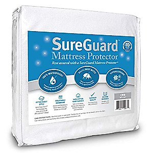 SureGuard Crib Size Mattress Protector - 100% Waterproof, Hypoallergenic - Premium Fitted Cotton Terry Cover