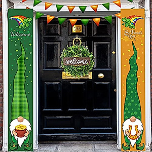 Viajero St. Patricks Day Decorations Banners Gnome Shamrock Welcome Hanging Signs