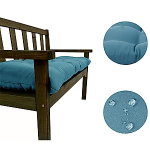 Shapeazy Outdoor/Indoor Waterproof Bench Cushion,Non-Slip Bench Pads with Ties Swing Chair Tatami Cushion,Bench Cushions for Patio Backyard Porch Garden Wicker Furniture (47.2*19.7inch, blue)