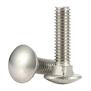 1/4-20 x 3/4" (1/2" to 6" Available) Carriage Bolts Screws, Stainless Steel 18-8 (304), Round Head, Square Neck, Fully Threaded, 25 PCS