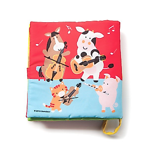 DEMDACO Playing Animal Friends Music Note Primary Hues Children's Musical Soft Book Toy