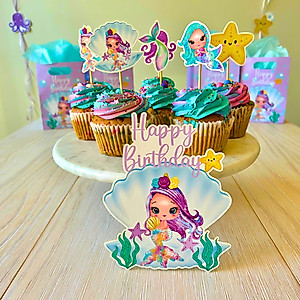 Mermaid Birthday Decorations Kit, All-in-1 Girl's Party Decor Package With Mermaid Tail Balloons, Hanging Swirls, Goodie Bags, Birthday Banner, Plates- Purple, Teal. Mermaid Party Supplies for kids.