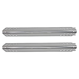 2-Pack BBQ Grill Heat Shield Plate Tent Replacement Parts for Char-Broil 463645015 - Compatible Barbeque Stainless Steel Flame Tamer, Guard, Deflector, Flavorizer Bar, Vaporizer Bar, Burner Cover 15"