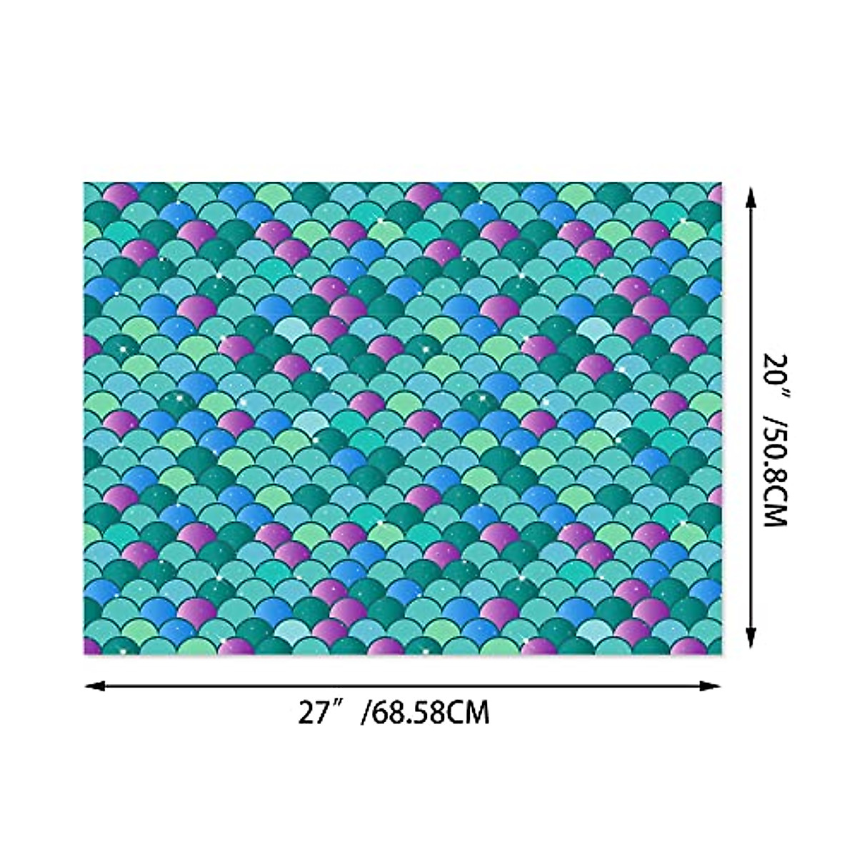 Mermaid Scale Wrapping Paper Set - 8 Sheets Mermaid Wrapping Paper Gift Wrapping Paper, Mermaid Themed Birthday Wrapping Paper for Girls Birthday Christmas Baby Shower Party Supplies - 20'' x 27''