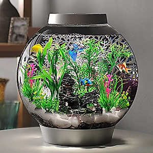 Fish Tank Accessories Aquarium Decorations Plants, 9pcs Green Fish Tank Decorations Plants and Cave Rock Decoration Decor Set, Fish Tank Decor, Aquarium Decor Plastic Plants