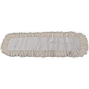 ProGrade Dry Mop Kit with Industrial-Quality Twisted Closed Loop Mop Head - Heavy-Duty Steel Frame, Wood Handle - White 48 Inch