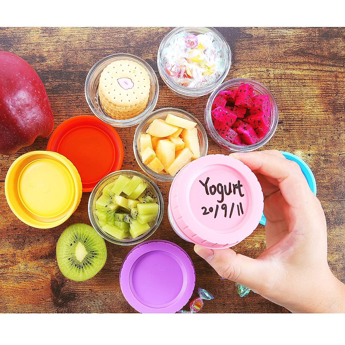 OYSIR Glass Baby Food Storage Containers,12 Pcs,4 oz Baby Jars with Lids, Reusable Small Glass Baby Food Containers for Infant & Baby, Freezer, Microwave/Dishwasher Safe