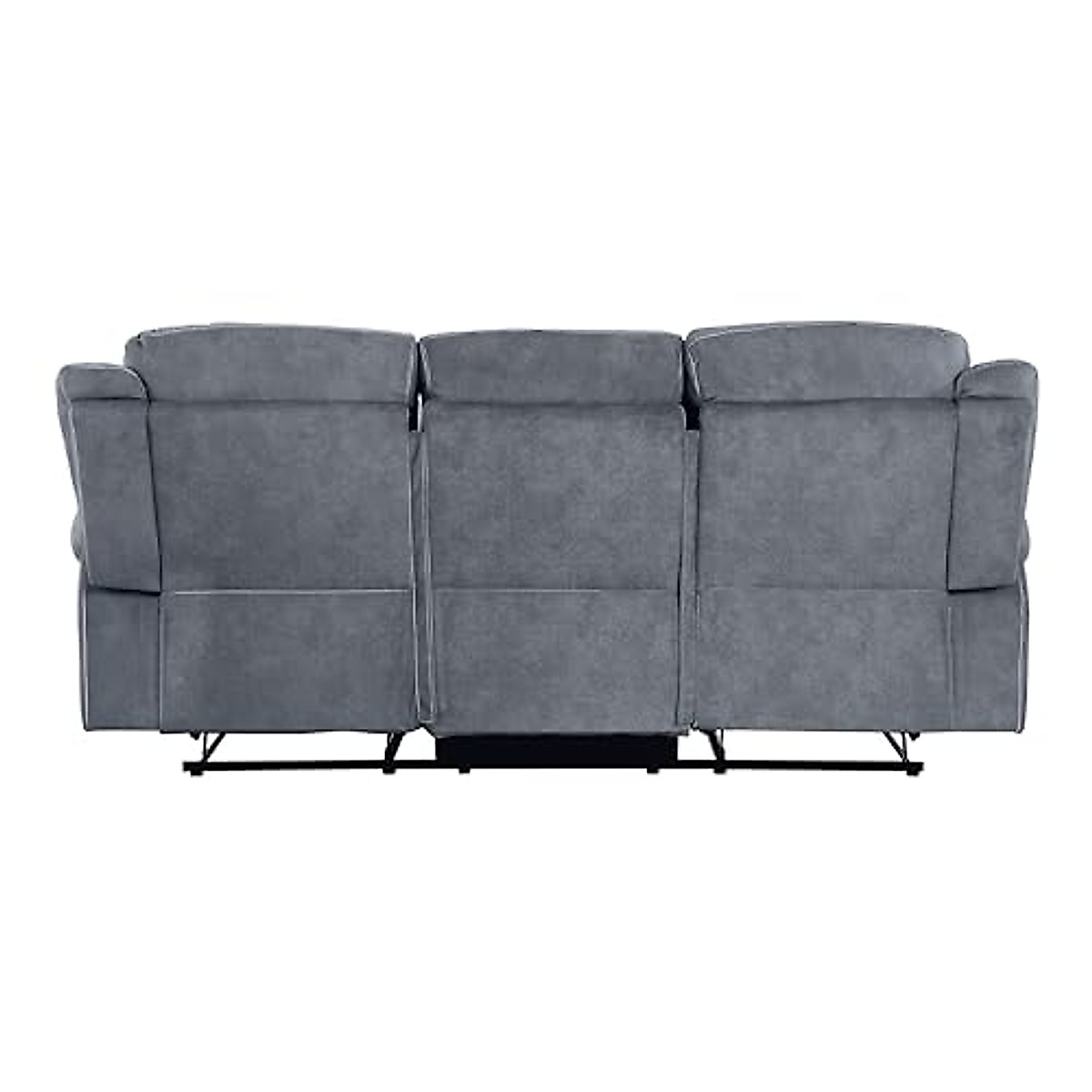 Acme Furniture Zubaida 41" x 87" Modern Velvet Reclining Sofa with USB Dock, 1 Storage Drawer, Tight Back & Seat Cushion, in 2-Tone Gray Finish