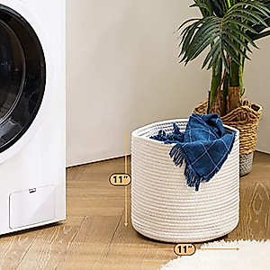 YOUDENOVA Rope Storage Baskets Set of 3 - Stylish Woven Baskets with Reinforced Handles for Effortless Toy Storage and Baby Gift Organization in Nursery, Living Room, and Bedroom