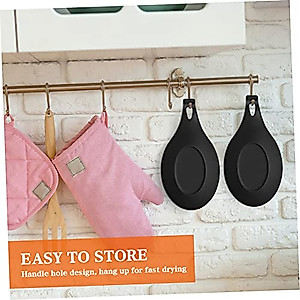 DOITOOL 3pcs Silicone spoon rest cooking accessories utensil rest plate teapot spoon rest cooking spoon holder kitchen spoon rest silicone spoon holder utensils Simple tea spoon