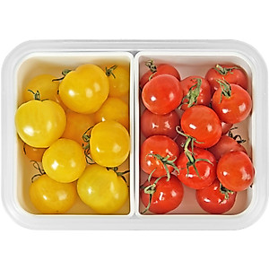 carrotez Food Storage Containers with 2 Removable Compartments, Snack Containers with Airtight Lids, Portion Control Container, Reusable, BPA Free, 2 Cup (480ml)