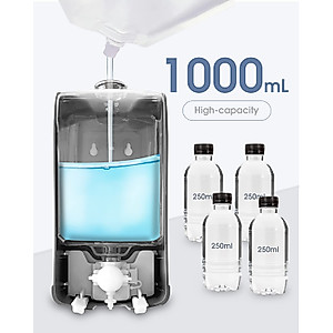 Manual Foaming Soap Dispenser, 35 oz (1000ml) Refillable Wall-Mount Foam Hand Soap Dispenser-Dark Grey, CD.PANG