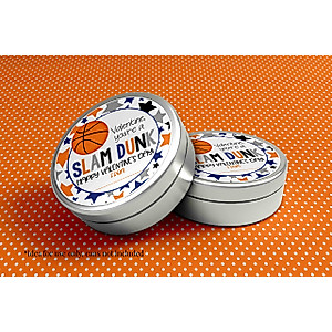 Slam Dunk Basketball Valentine Party Favor Sticker Labels for Boys, 40 2" Party Circle Stickers by AmandaCreation, Great for Classroom Valentines, Envelope Seals, Gifts & Treats
