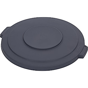 Carlisle FoodService Products 34103323 Bronco Polyethylene Round Lid, 24" Diameter x 2.13" Height, Gray, for 32 Gallon Trash Containers