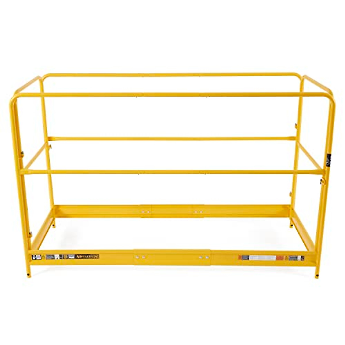 MetalTech Versatile 6 Foot Metal Guardrails System Accessory Baker Style for Select Jobsite Series Scaffolding Platform with Non Slip Deck, Yellow