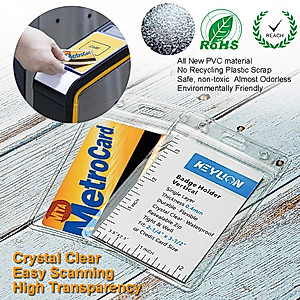 KEYLION Cruise Lanyard with ID Holder Sets (Black,3 Pack)- Flat ID Lanyard with Retractable Badge Reel & Heavy Duty Clear Vertical ID Card Name Badge Holder