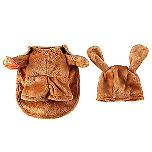 Alidamo Dog Costume Halloween Shirt for Pet Cat Puppy Christmas Turkey Clothes Outfits Brown Rabbit Small