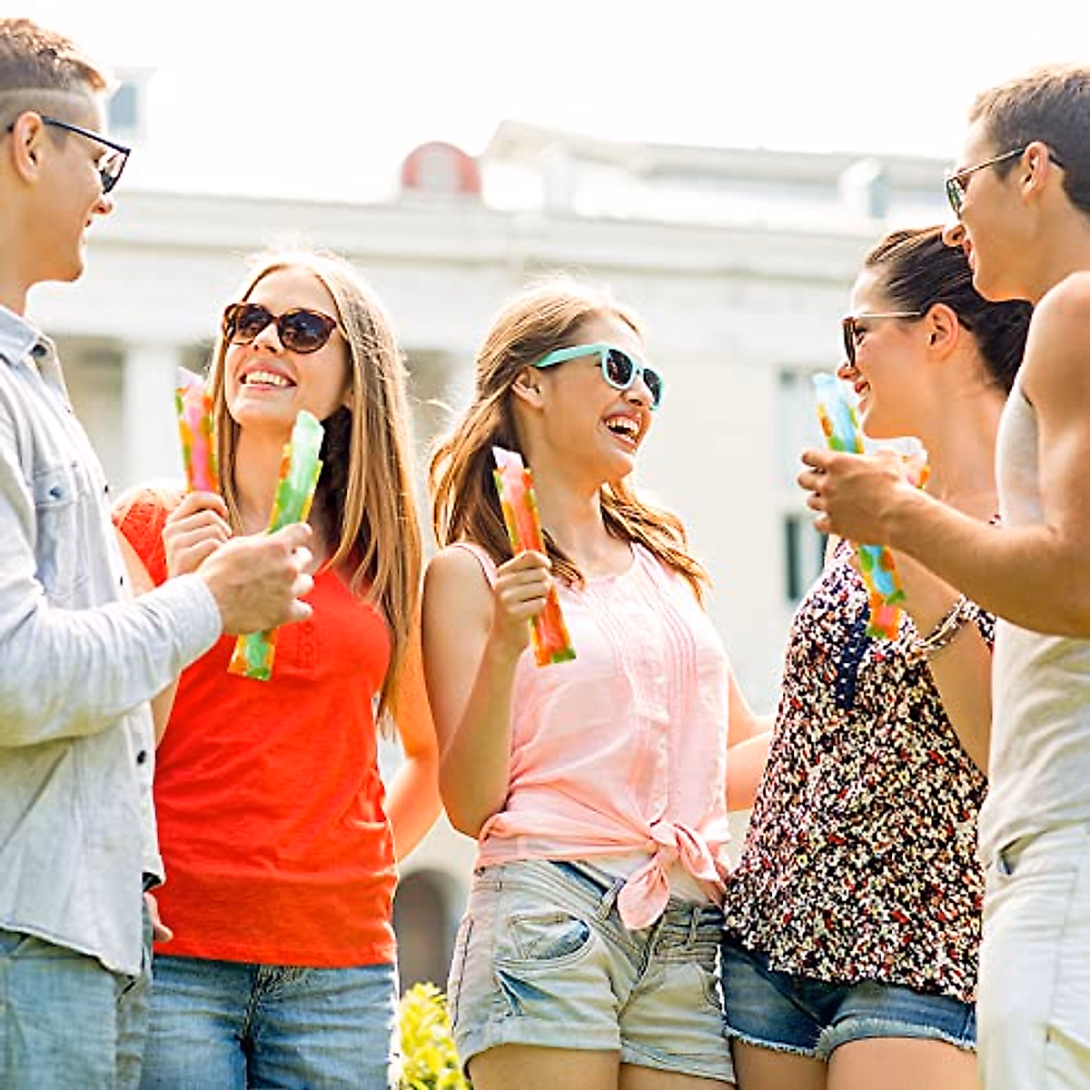 200 Pack Popsicle Bags, Lemon Pattern Ice Pop Bags, 11x2'' Freeze Pop Bags for Kids Adults, Popsicle Molds Bags with Silicone Funnel for DIY Yogurt Tubes, Fruit Smoothies and Summer Ice Party Favors