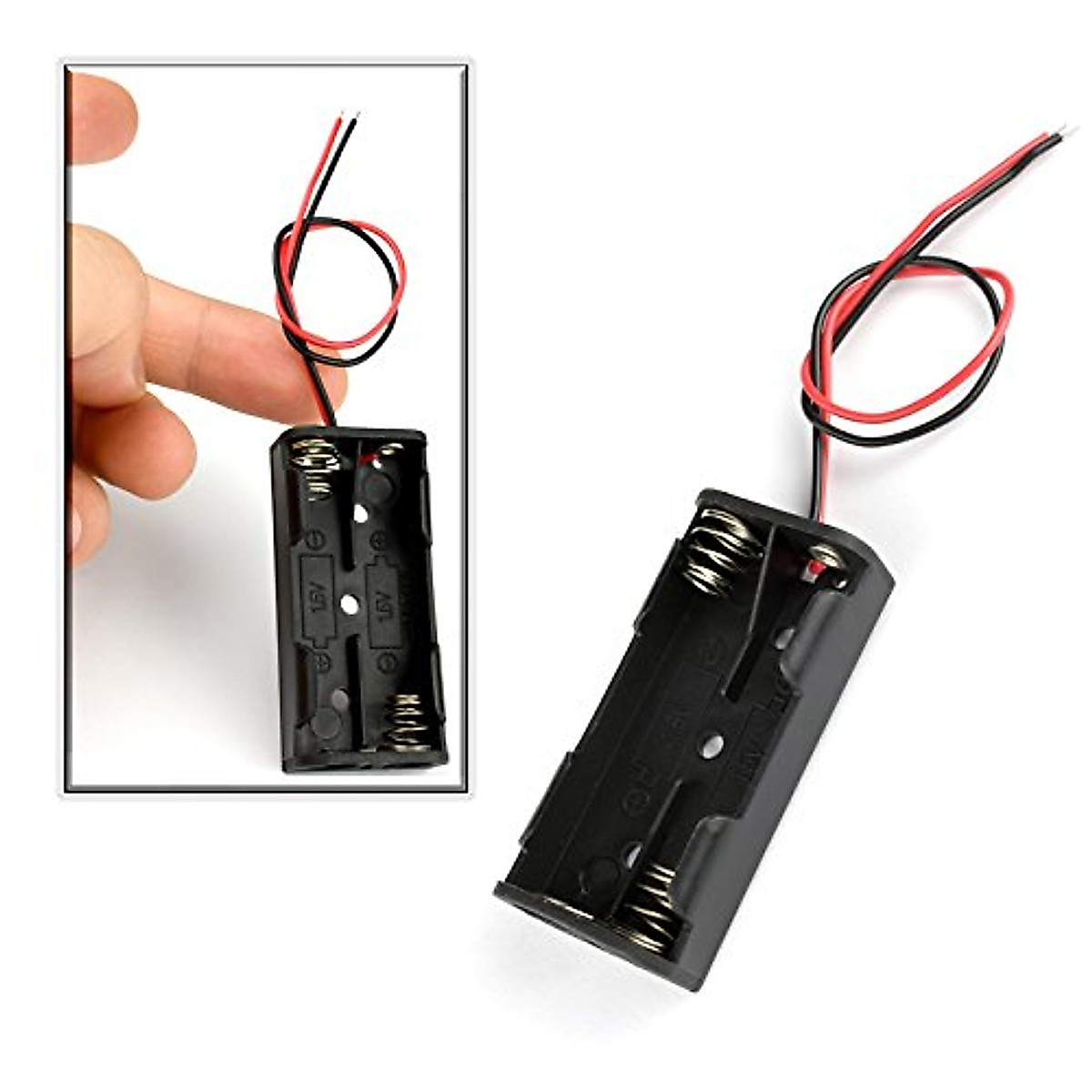 2 x 1.5V AAA Battery Holder Case Box with Red and Black Wire Leads (2AAA-6 pcs)