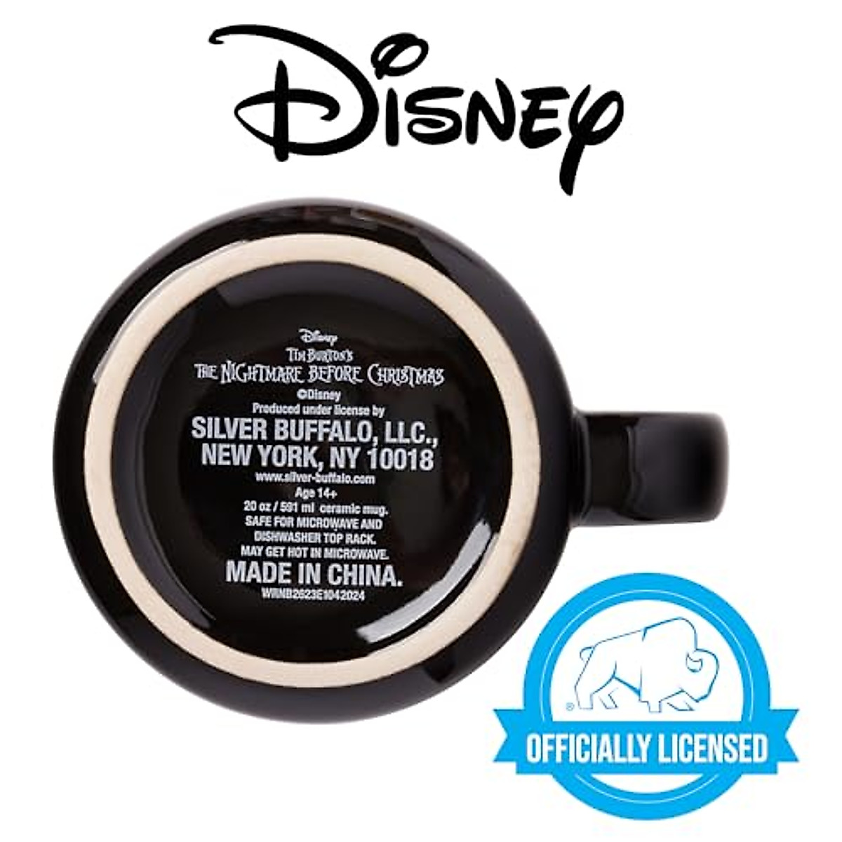 Silver Buffalo Nightmare Before Christmas Scary Jack 20oz Ceramic Camper Mug