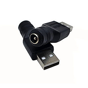 USB to DC Power Adapter, Traodin USB 2.0 Male to DC 5.5mm x 2.1mm Female 5V Connector Power Charging Adapter for USB Charging Device and for Laptop PC (2Pcs) (USB M/5.5x2.1 F)