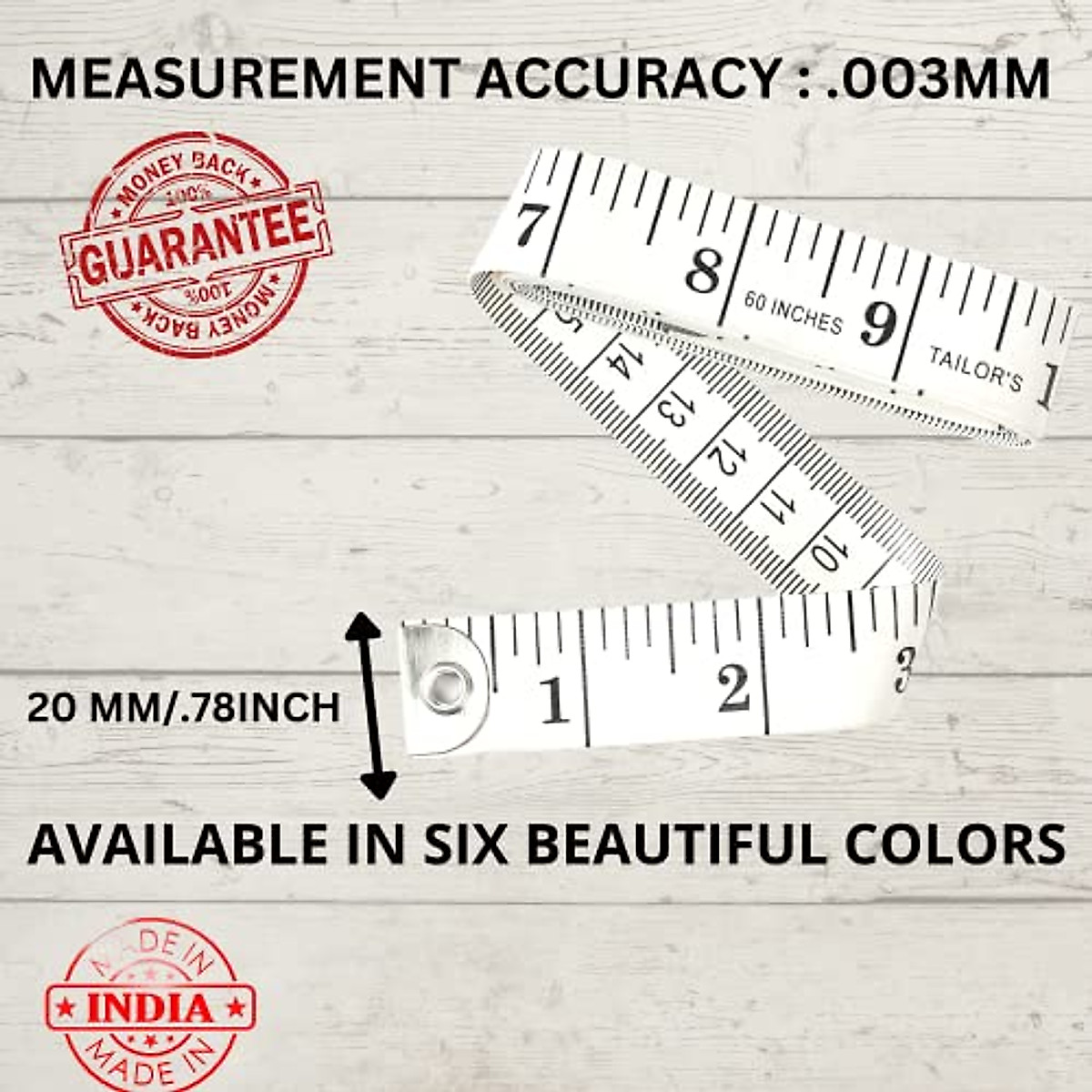 Tape Measure Measuring Tape for Body, Accurate Dual Scales Standard & Metric. Soft Flexible Fiberglass. Perfect Scale Measure for Body Weight Loss Medical Measurement Home Art Craft Measurements