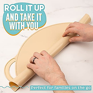 UpwardBaby Silicone Placemats for Toddlers - Suction Baby Placemat for Restaurants & Home - Set of 3 - Kids Placemat for Dining Table -Washable Wipeable Nonslip BPA-Free Placemats for Kids