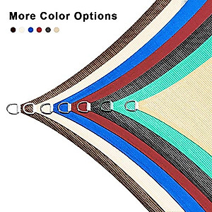 iCOVER Sun Shade Sail Canopy 16'5"x16'5"x16'5", 185GSM Fabric Permeable Pergolas Top Cover, for Outdoor Patio Lawn Garden Backyard Awning, Teal