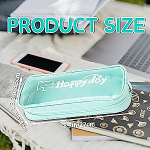 Cute Pencil Case, Clear Pencil Pouch, Large Capacity Mesh Pen Bag with Zipper, Aesthetic Pencil Case Organizer, Portable Stationery Bag for Students Adults Women (Green)