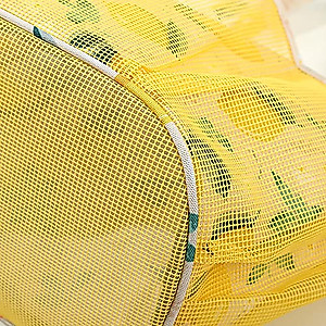 Mesh Shower Caddy Bag - Mesh Shower Basket for College Dorm Room Essentials, Portable and Light Quick Dry Bath Organizer for Beach Camp Gym (Yellow)