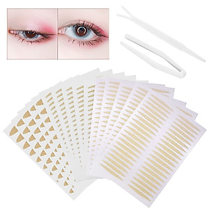 Double Eyelid Stickers,Eyelid Tape,Invisible Eyelid Tape,600 Pcs Natural Invisible Single Side Eyelid Tape Stickers with Fork Rod & Tweezer,Instant Eyelid Lift,Perfect for Droopy,Uneven,Monolids