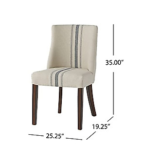 Christopher Knight Home Harman Dining Chair, Blue Stripe On Linen