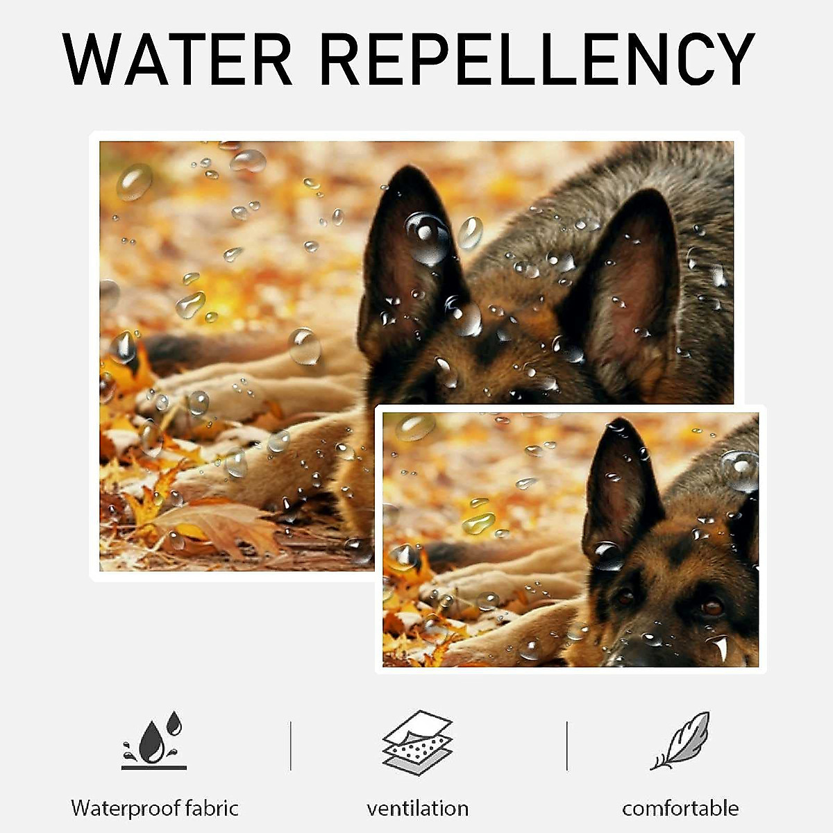 My Daily Kitchen Apron with Pockets, Oven Mitt and Pot Holder Set, German Shepherd Dog Adjustable Cooking Apron, Microwave Glove, Potholder, 3 Piece