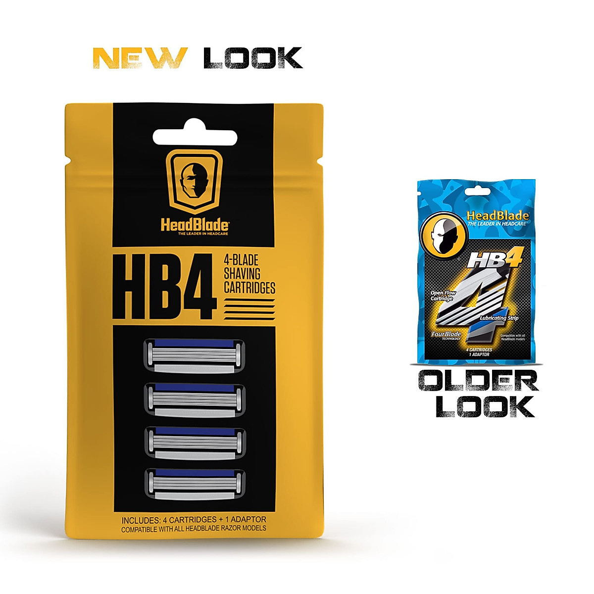 HeadBlade ATX Razor and HB4 Refill Shaving Razor Blades (4 Blades)